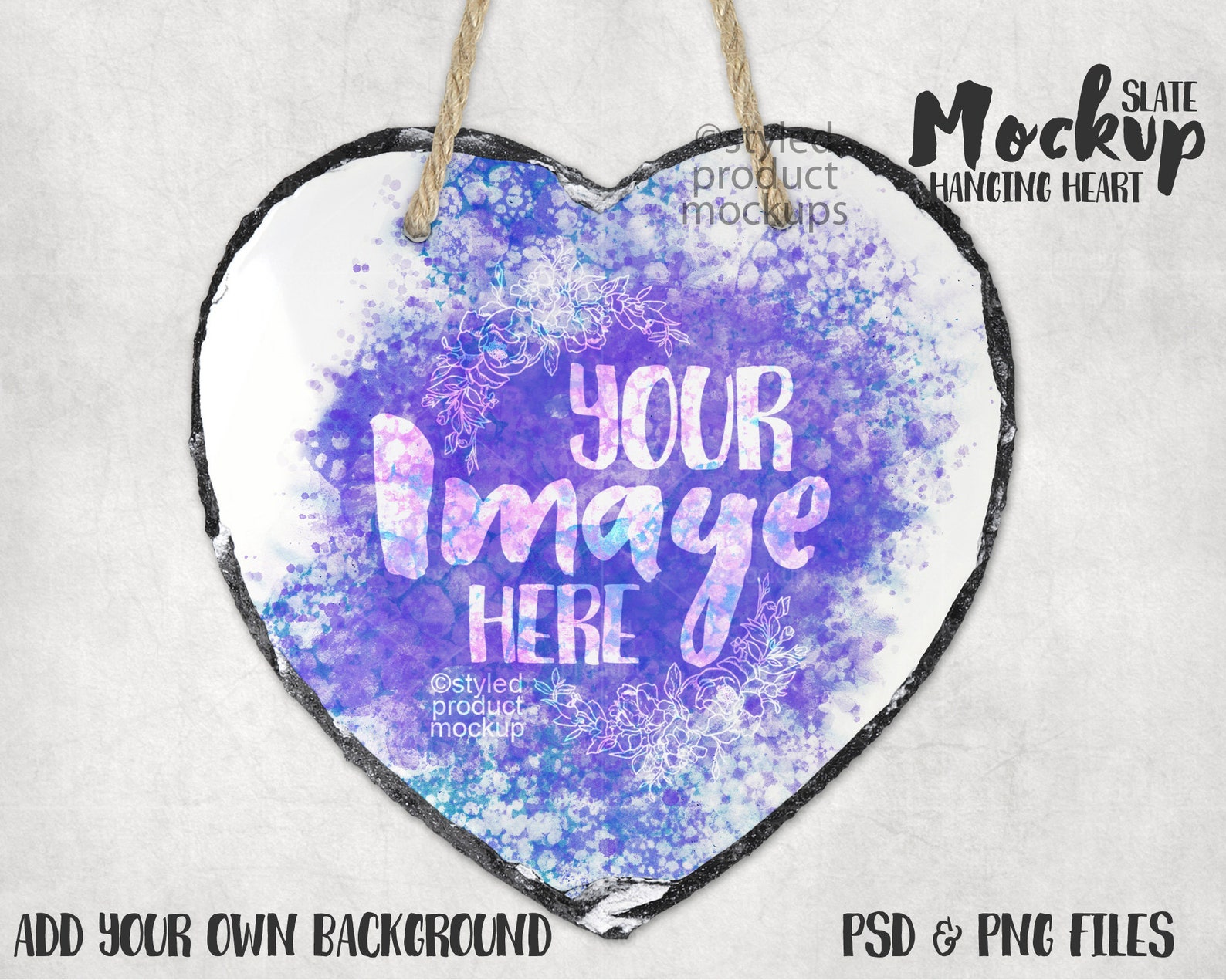 Dye Sublimation Heart Shaped Hanging Slate Mockup Add Your - Etsy