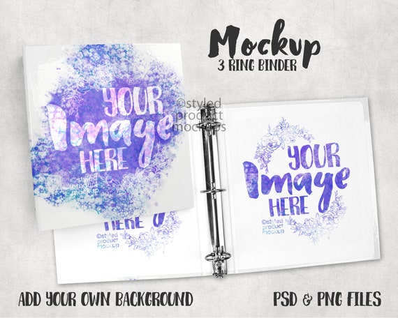 Three Ring Binder Mockup Add Your Own Image and Background | Etsy
