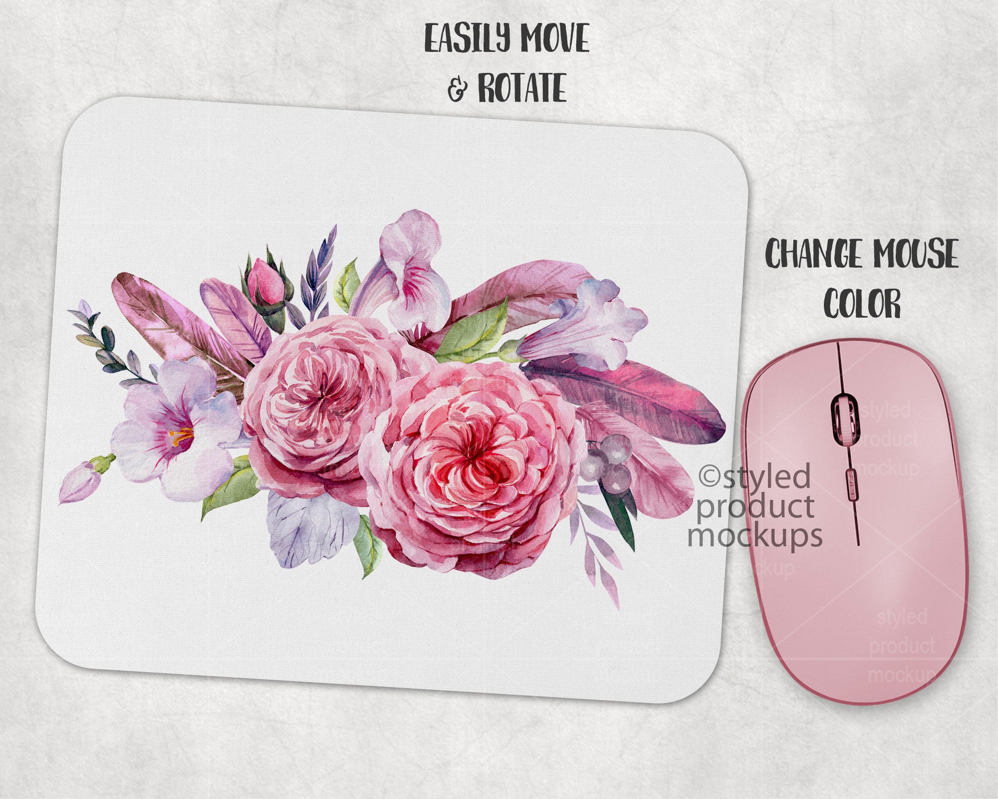 Rectangle 5x6 Mousepad Mockup Template | Add Your Own Image and ...