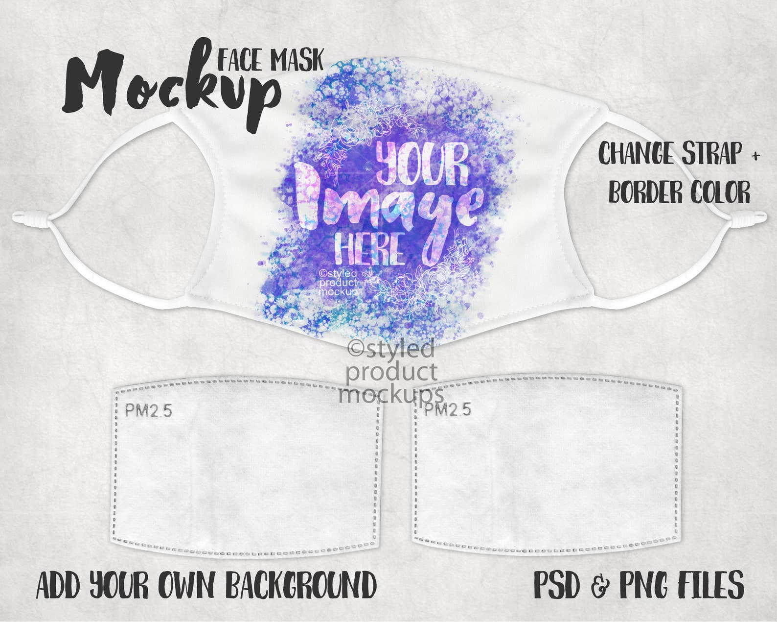 Dye Sublimation Face Mask With Filter Pocket Mockup Add Your - Etsy