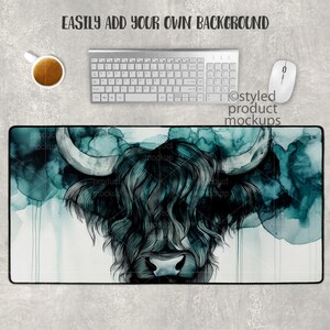 Dye Sublimation 31x15.5 Inch Gaming Desk Mat With Black Edge Mockup ...