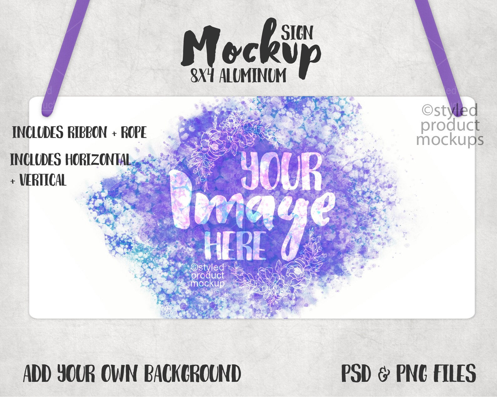 Dye Sublimation 8x4 Inch Aluminum Hanging Sign Mockup Add | Etsy