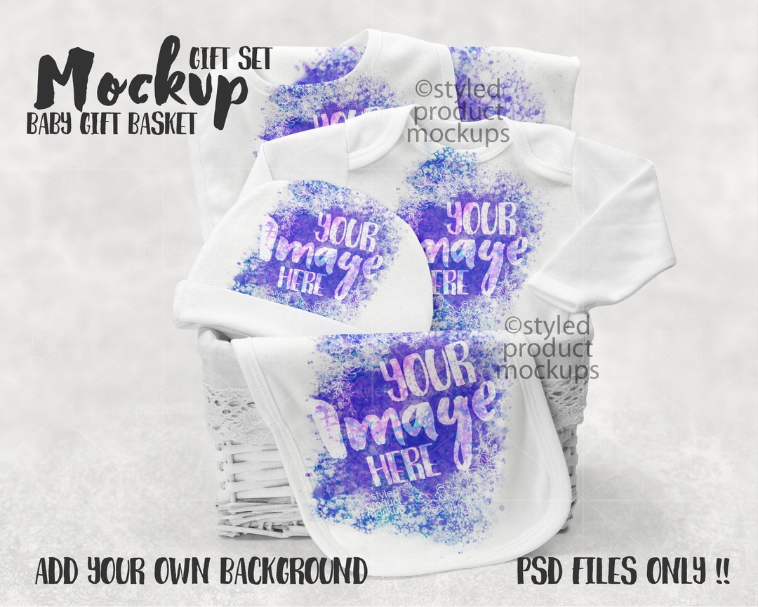 Dye Sublimation Baby Product Gift Basket Mockup | Add Your Own Image ...