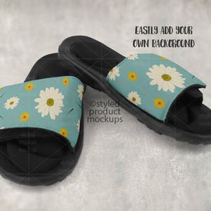 Dye Sublimation Slider Sandals Mockup Template | Add Your Own Image and ...