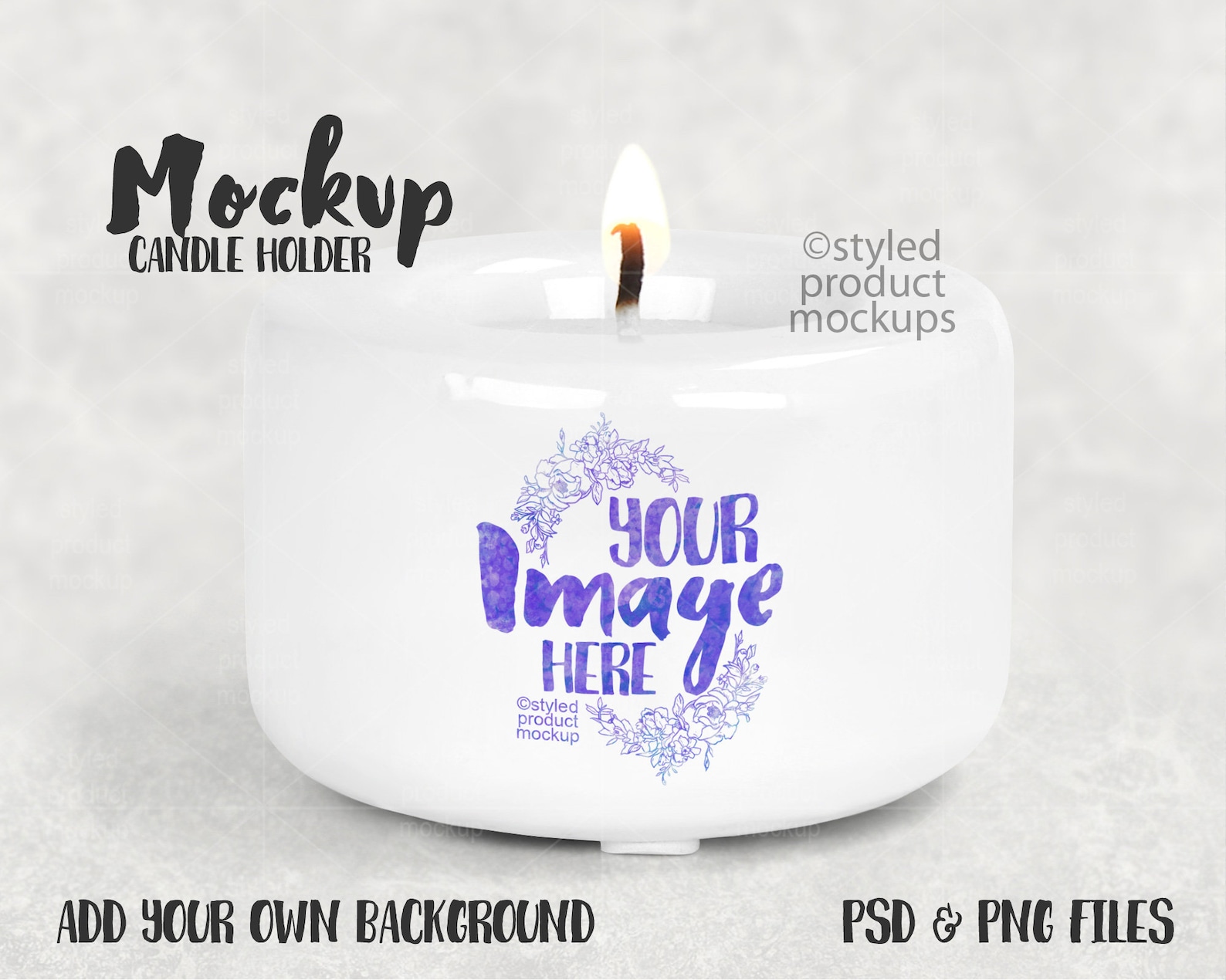 Dye Sublimation Small Ceramic Tea Light Candle Holder Mockup - Etsy