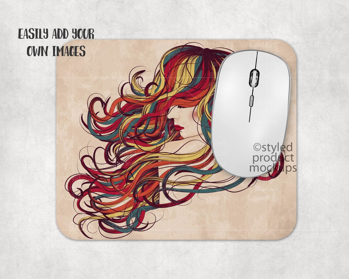 Rectangle 5x6 Mousepad Mockup Template | Add Your Own Image and ...