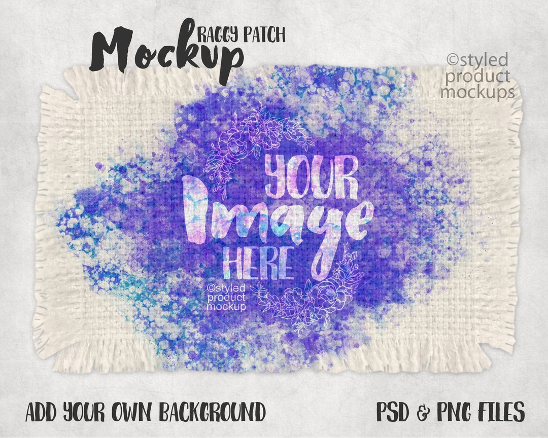 Dye Sublimation Rectangle Raggy Patch Mockup | Add Your Own Image and ...
