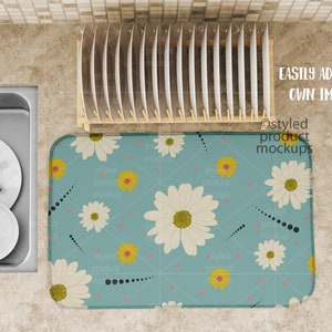 Dye Sublimation Dish Drying Mat Mockup | Add Your Own Image and ...