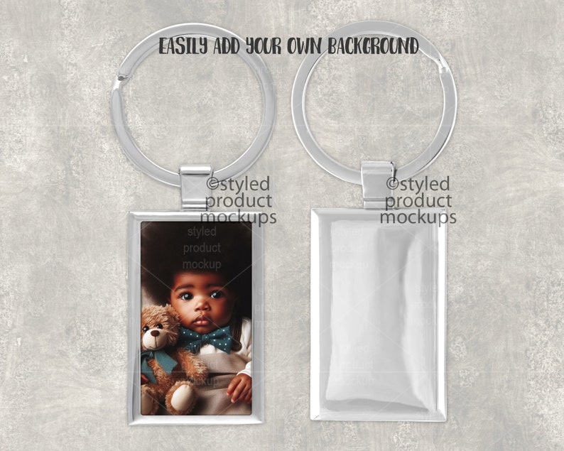 Rectangle Metal Keychain Mockup | Dye Sublimation, Canva Frame (digital Download) - Etsy UK