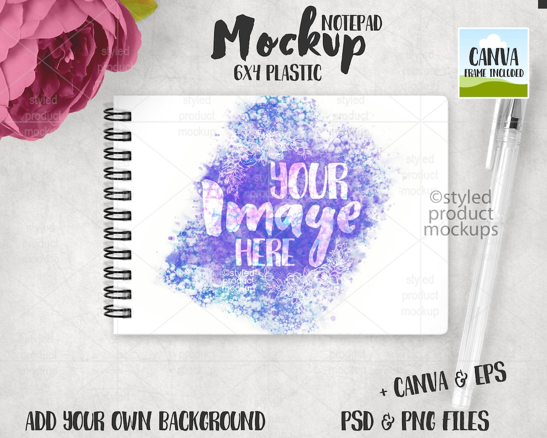 Dye Sublimation 6x4 Plastic Spiral Notebook Mockup | Add Your Own Image ...