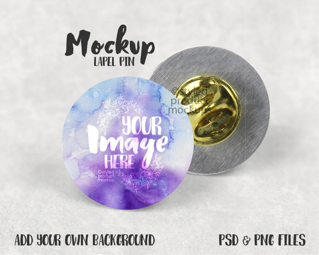 Dye Sublimation Round Lapel Pin Mockup Template | Add Your Own Image ...