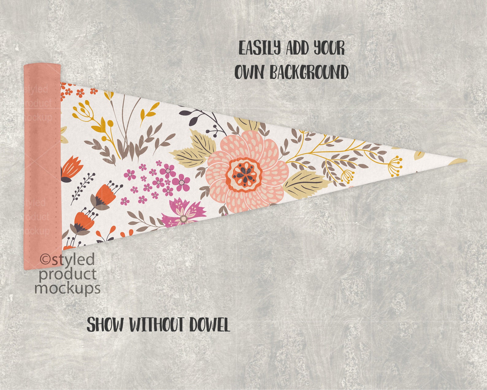 Dye Sublimation Felt Pennant Flag Mockup | Add Your Own Image and ...