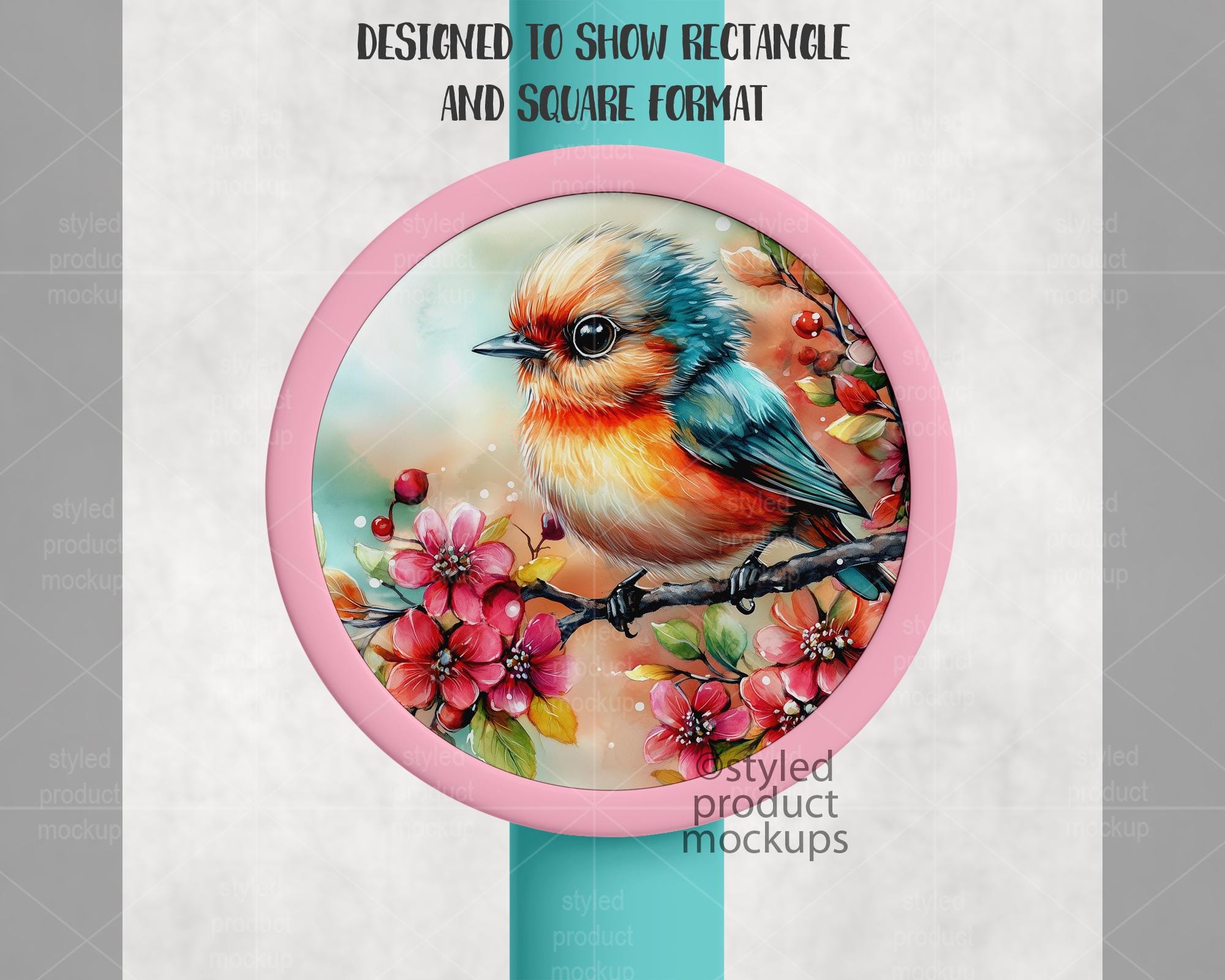 Round Straw Topper Mockup: Dye Sublimation (photoshop, Canva, PNG ...