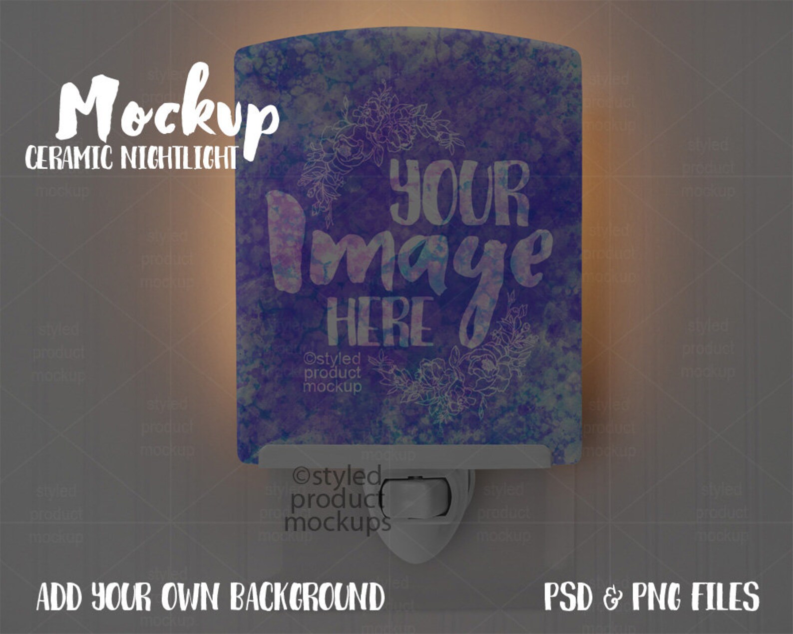 Dye Sublimation Night Light Mockup Template | Add Your Own Image and ...