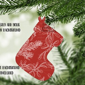 Dye Sublimation Stocking Shaped Ornament Mockup | Add Your Own Image ...