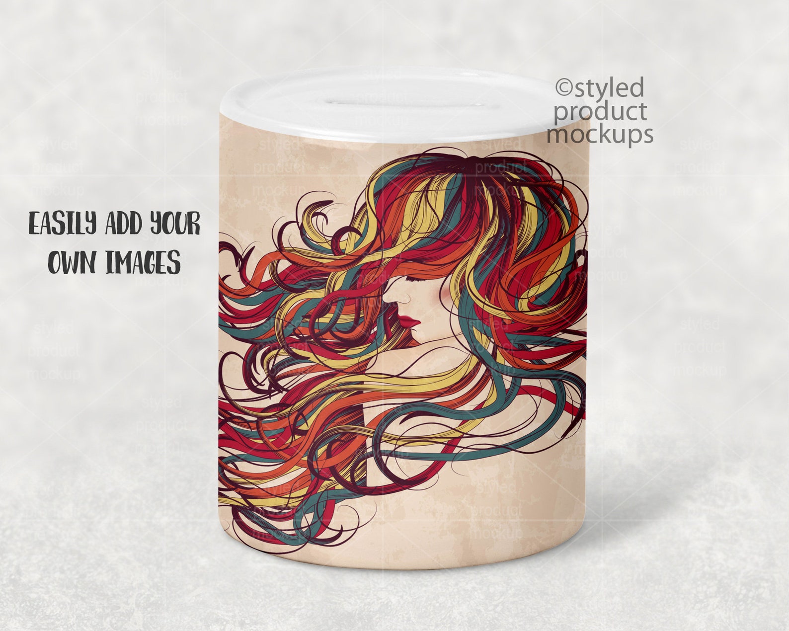 Dye Sublimation Ceramic Coin Bank Template Mockup Single View - Etsy