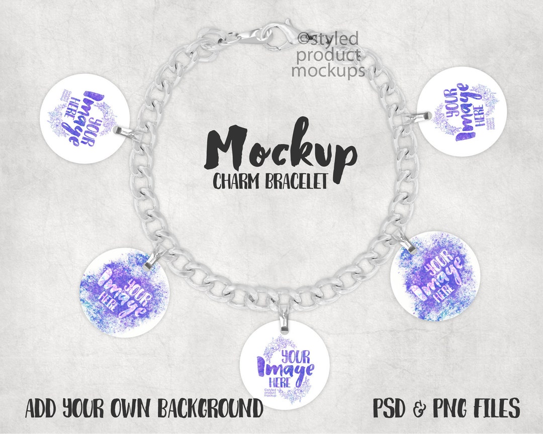 Dye Sublimation Charm Bracelet Mockup | Add Your Own Image and ...