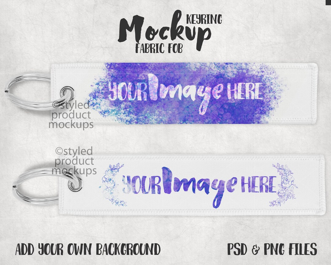 Dye Sublimation Sewn Fabric Key Fob Mockup | Add Your Own Image and ...