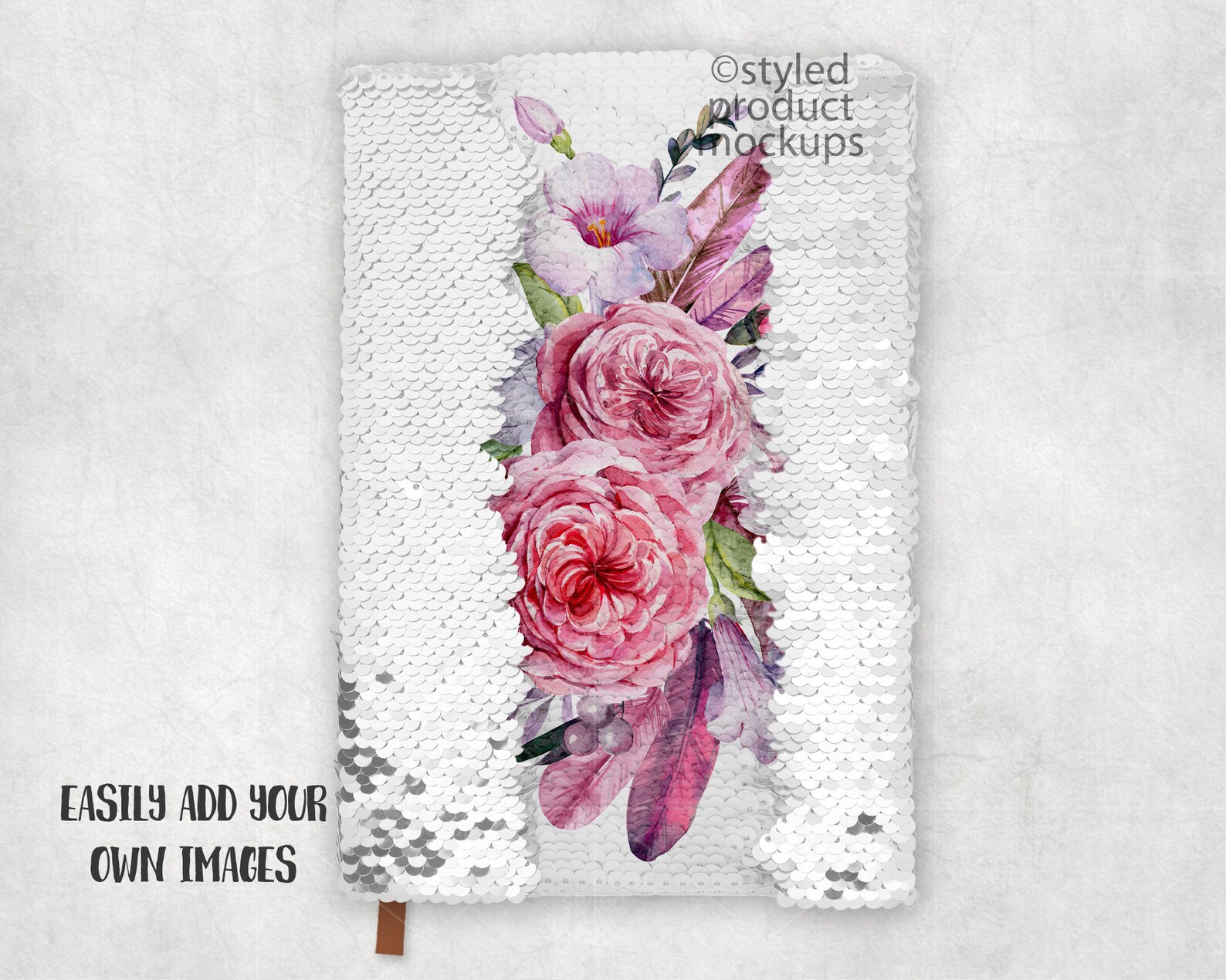 Dye Sublimation Sequin Notebook Mockup Add Your Own Image | Etsy