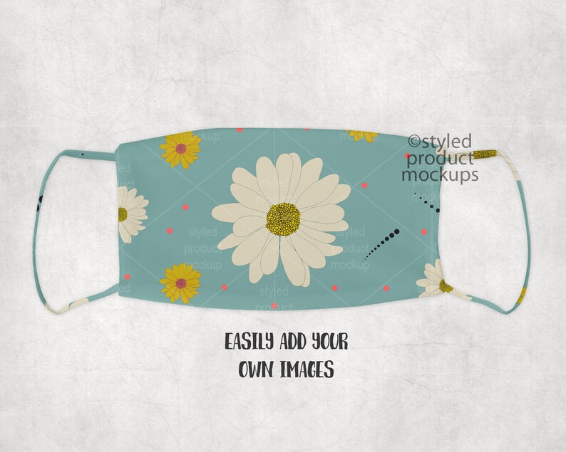 Dye Sublimation Rectangle Face Mask Mockup | Add Your Own Image and ...