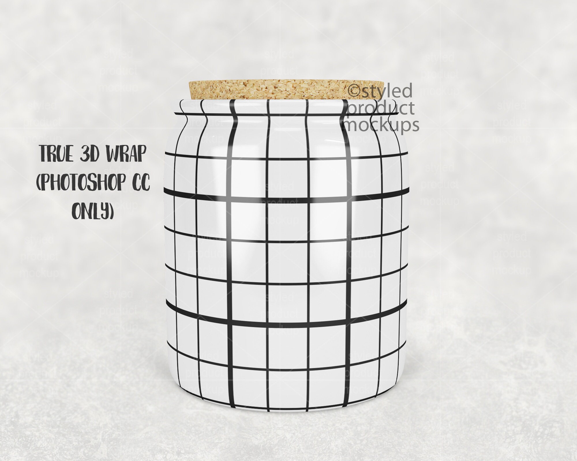 Dye Sublimation Small Treat Jar With Cork Top Mockup Add | Etsy