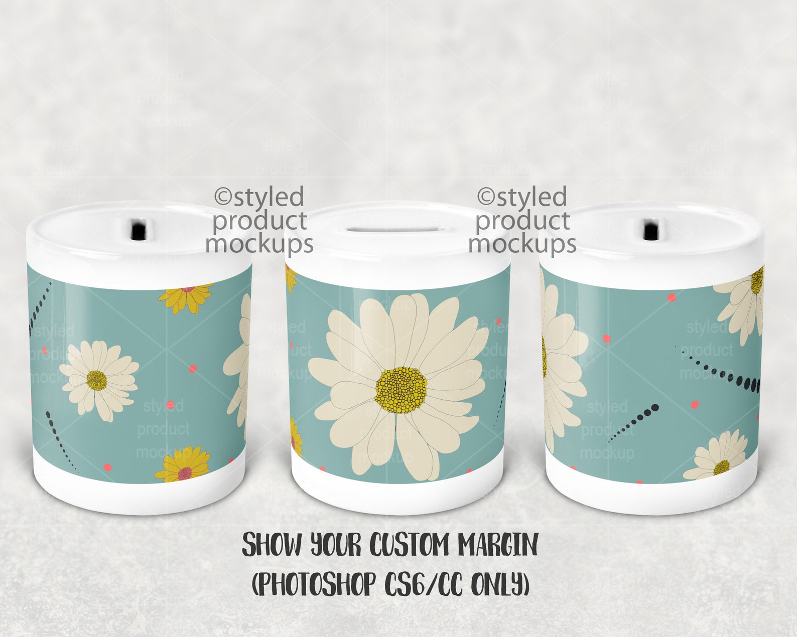 Dye Sublimation Ceramic Coin Bank Mockup | Add Your Own Image and ...