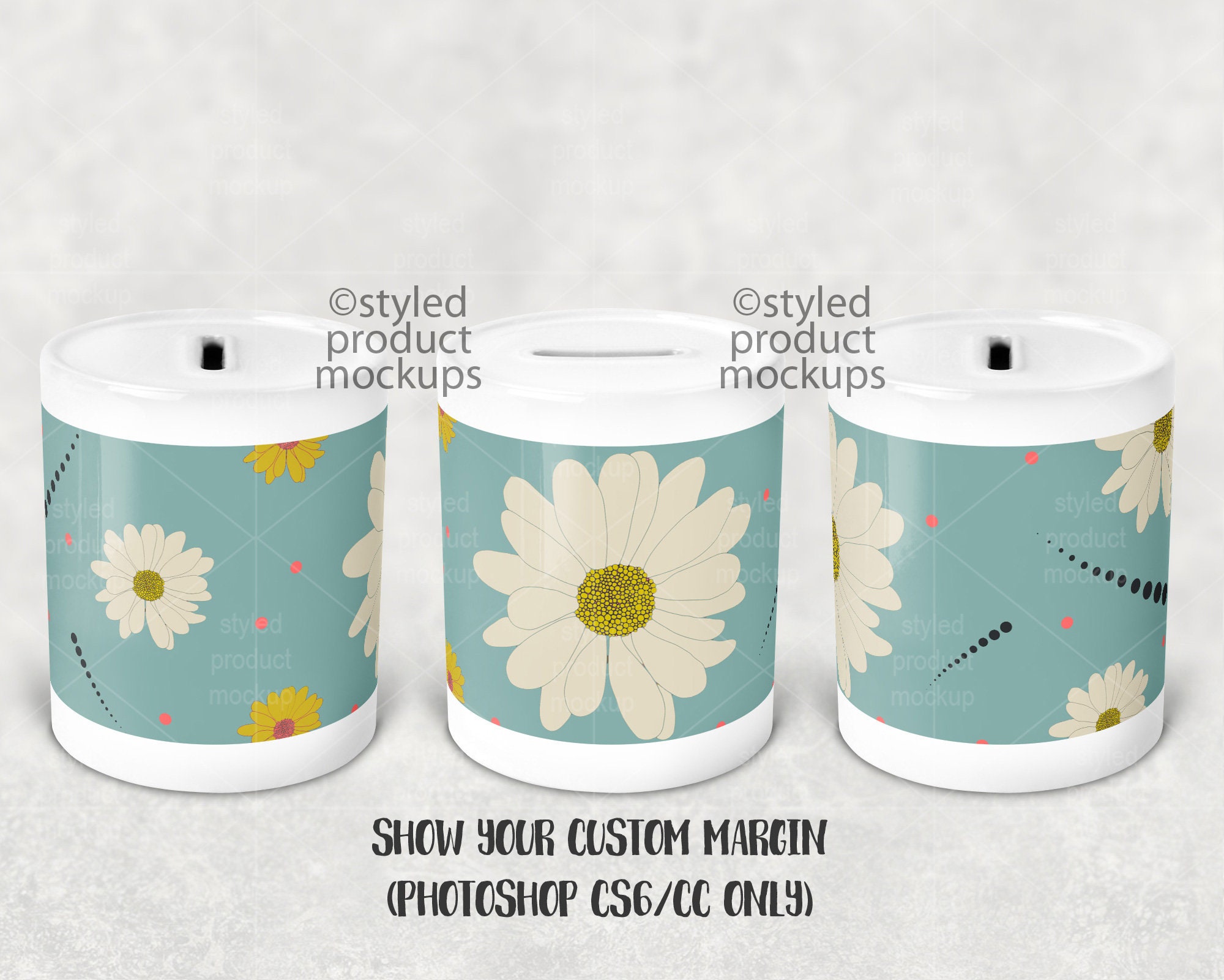 Dye Sublimation Ceramic Coin Bank Mockup | Add Your Own Image and ...