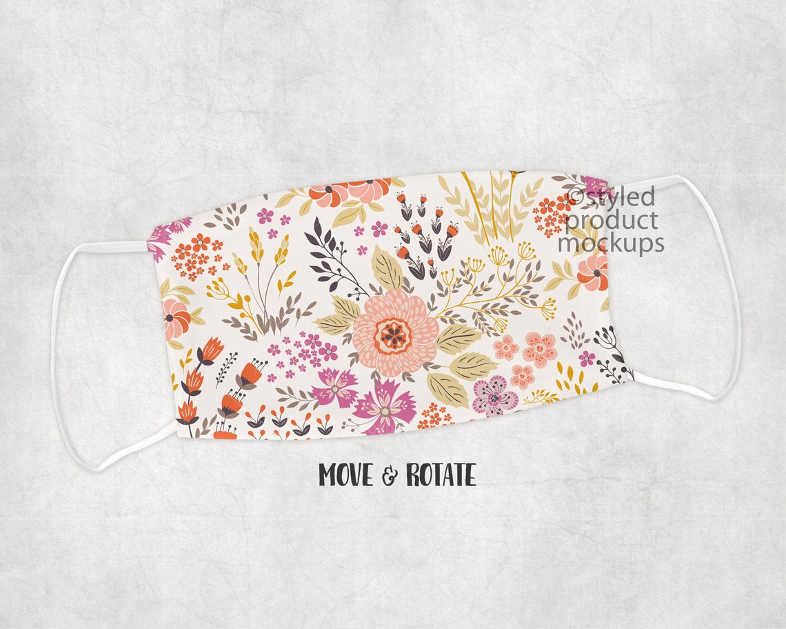 Dye Sublimation Rectangle Face Mask Mockup | Add Your Own Image and ...