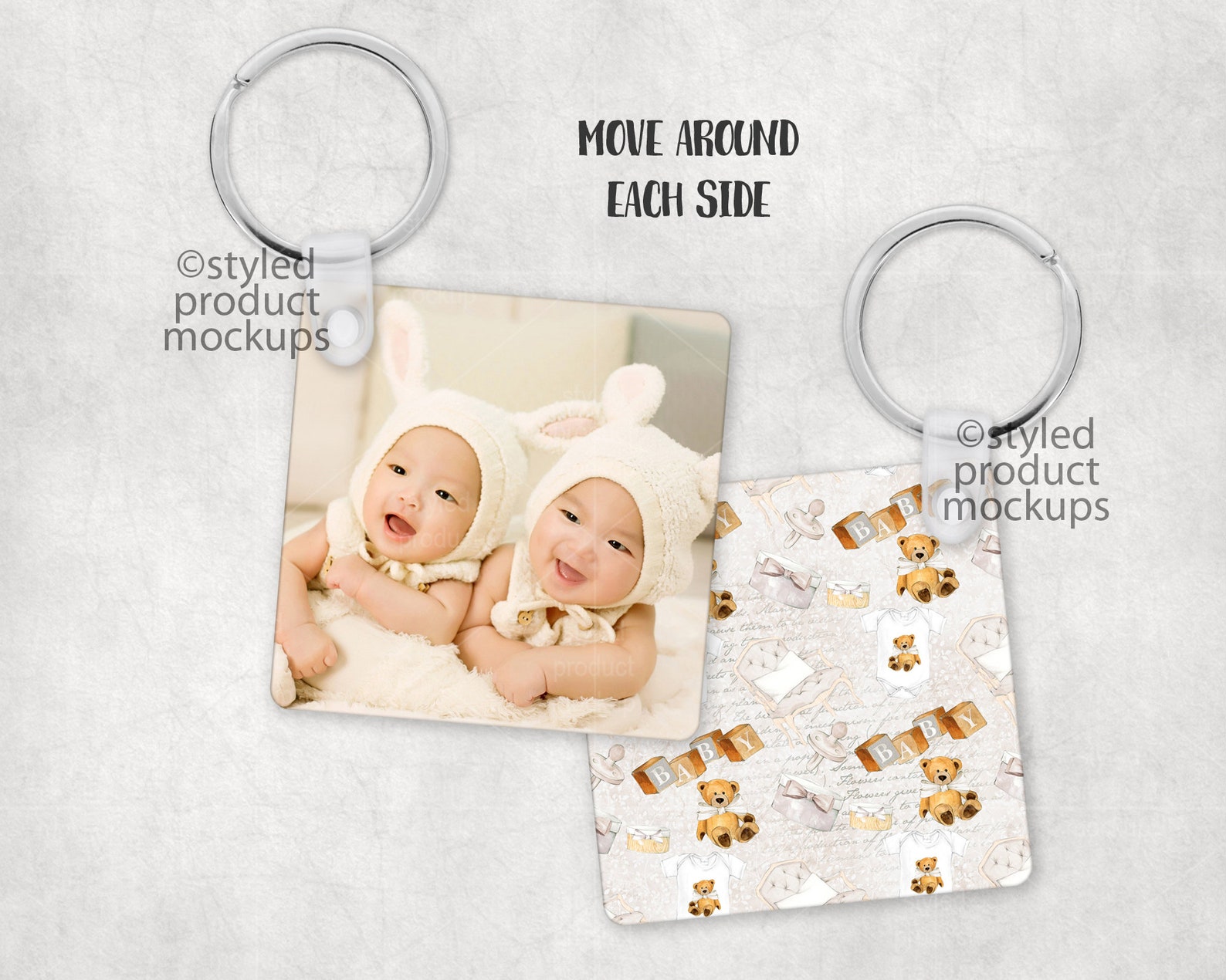 Dye Sublimation Square Hardboard Keychain With Corner Hole - Etsy