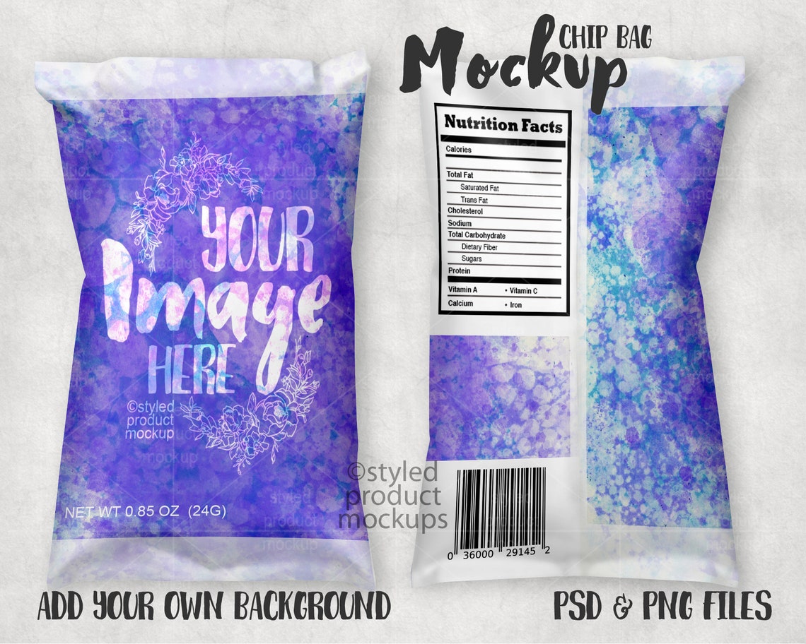 Potato Chip Bag Label Mockup Add Your Own Image and - Etsy