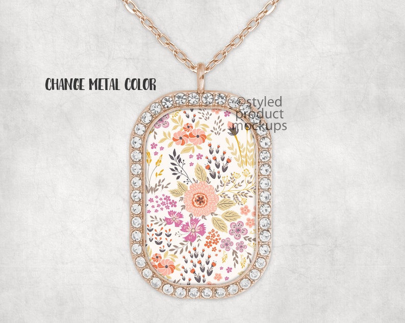 Dye Sublimation Dog Tag Shaped Bling Rhinestone Necklace - Etsy