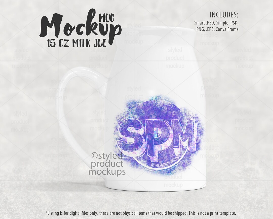 Dye Sublimation 15oz Milk Jug Shaped Mug Mockup | Add Your Own Image ...