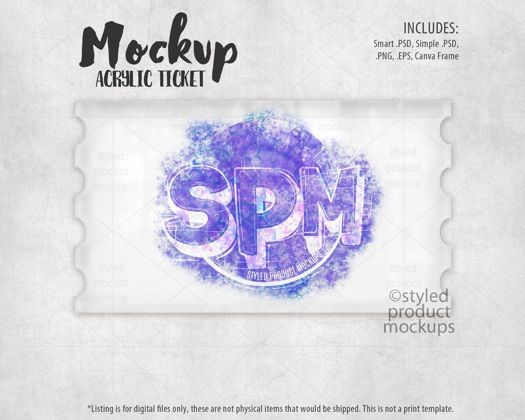 Dye Sublimation Acrylic Ticket Mockup | Add Your Own Image and ...