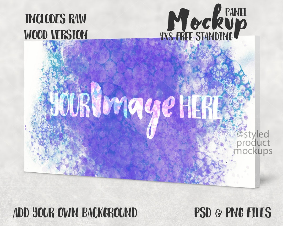 Painted or Raw Wood Panel Mockup | Add Your Own Image and Background - Etsy