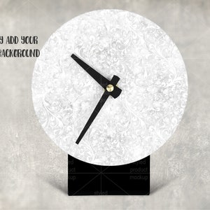 Dye Sublimation Round Desk Clock Mockup | Add Your Own Image and ...