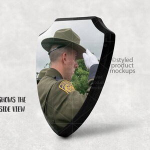 Shield Shaped Plaque Mockup With Front and Side View | Add Your Own ...