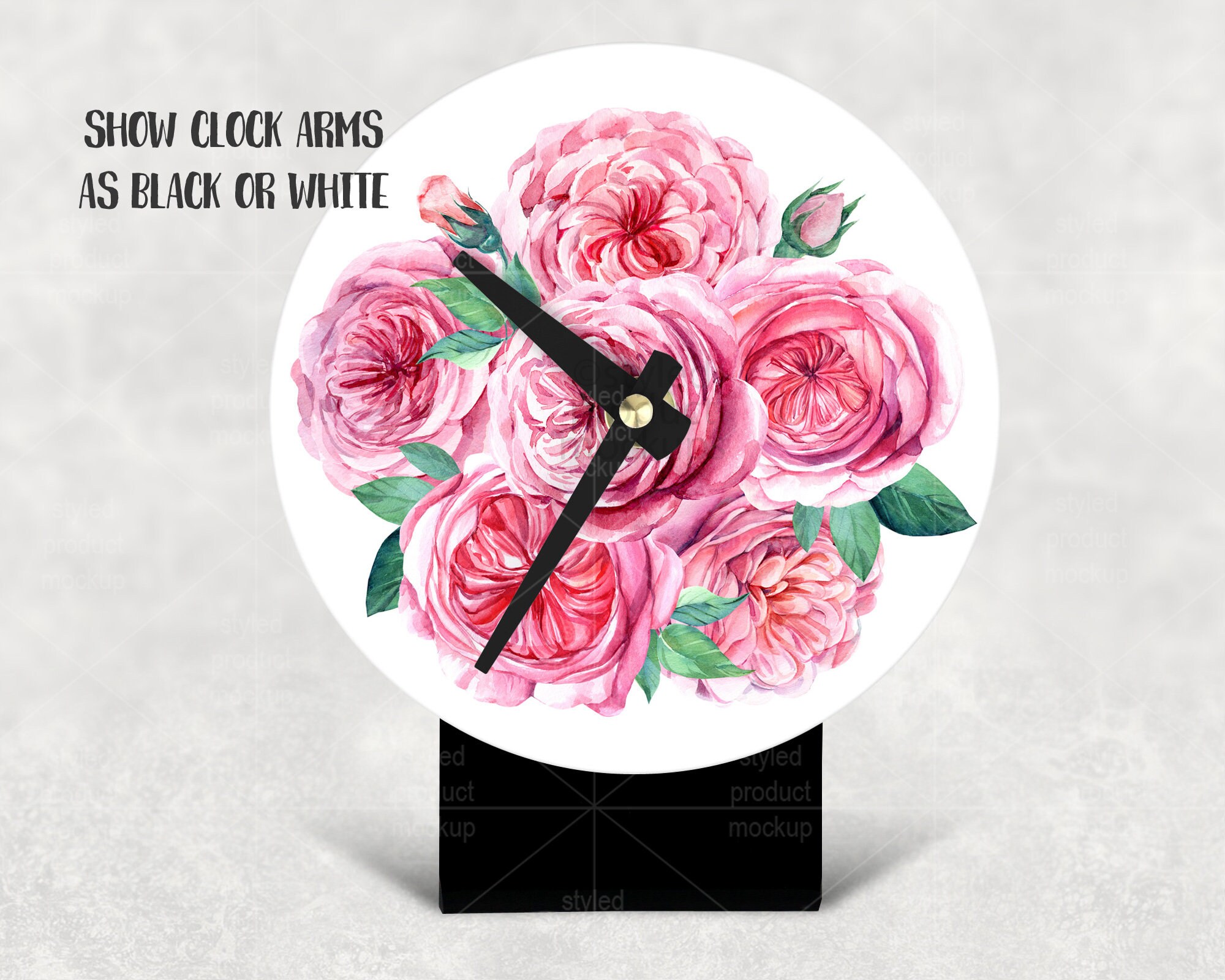 Dye Sublimation Round Desk Clock Mockup | Add Your Own Image and ...