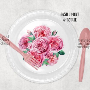 Translucent Plastic Party Plate Mockup | Add Your Own Image and ...