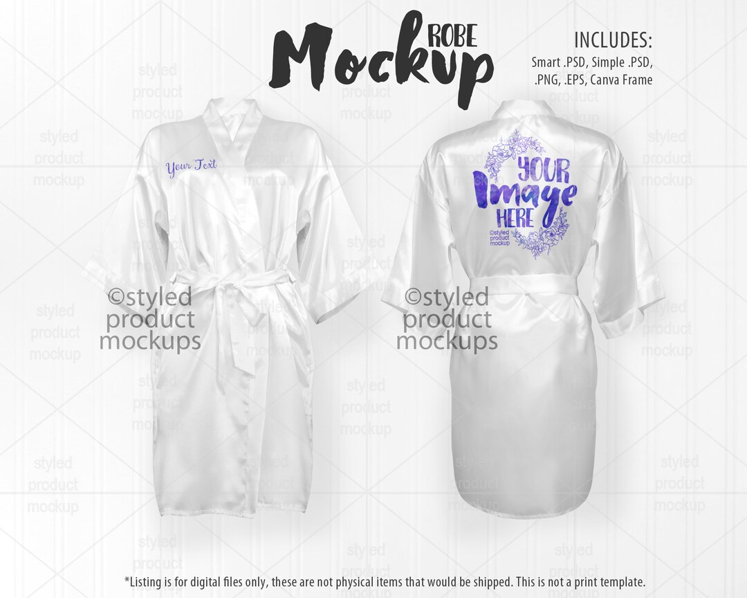Satin Kimono Robe Mockup | Add Your Own Image and Background - Etsy