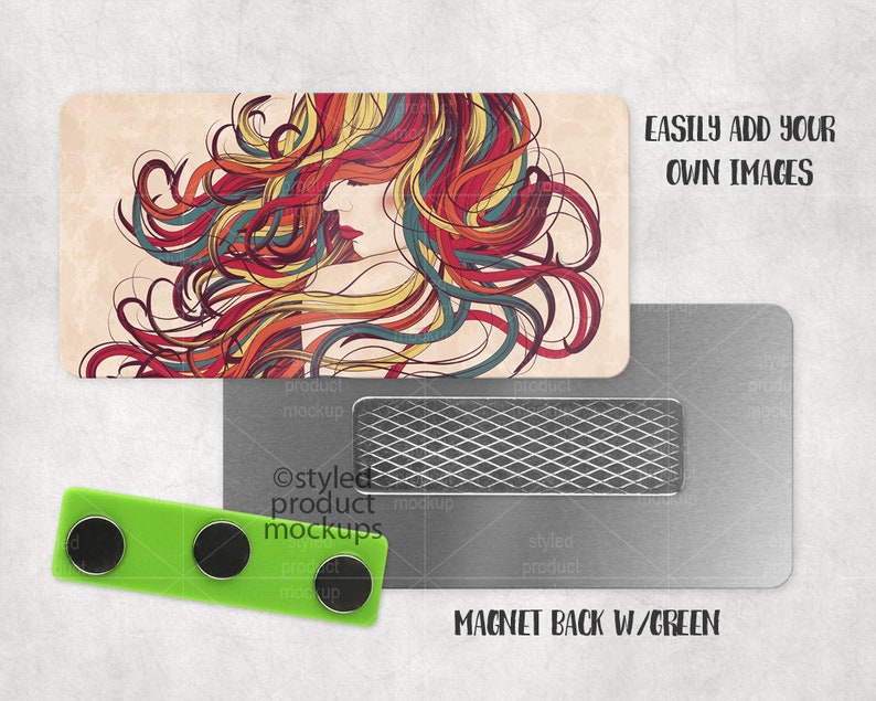 Dye Sublimation Name Badge Mockup Template | Add Your Own Image and ...