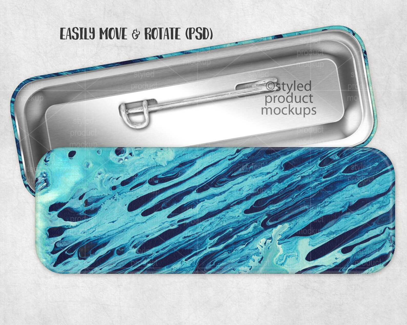 Rectangle 25 x 70 mm pin back button mockup Add your own | Etsy