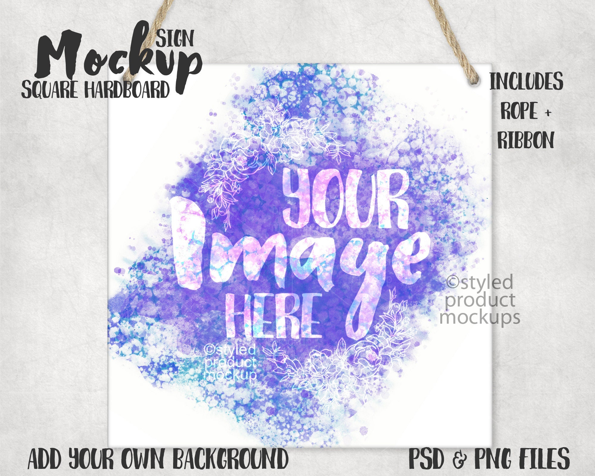 Dye Sublimation Square Hanging Hardboard Sign Mockup Add - Etsy