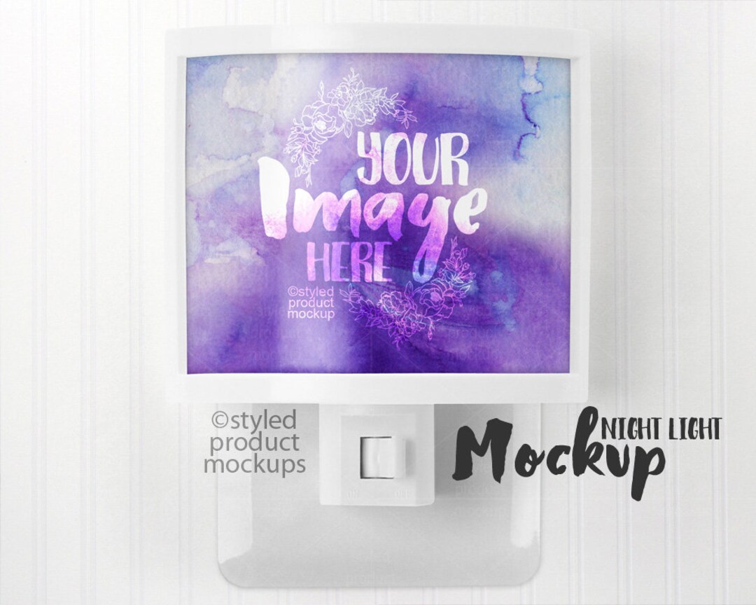 Night Light Turned off Mockup Template | Add Your Own Image and ...