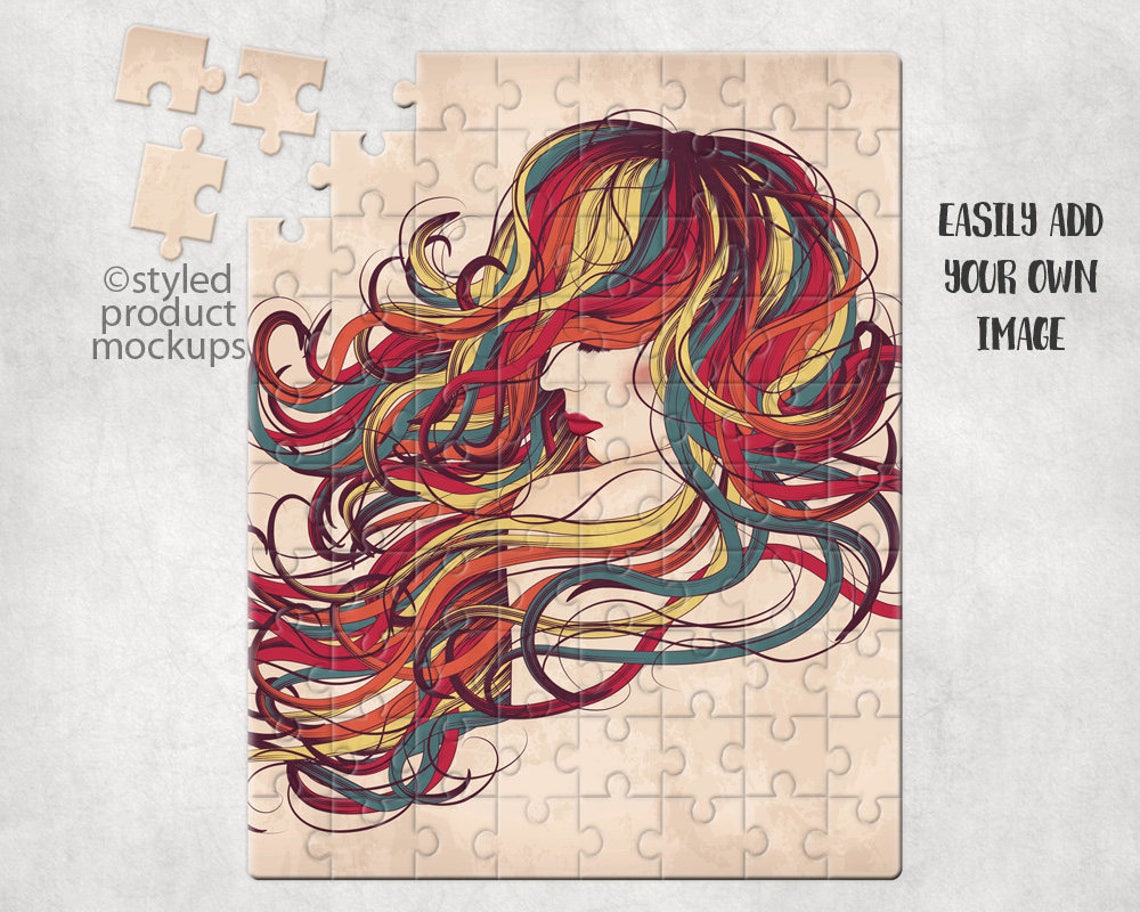 Sublimation Puzzle Mockup Template Add Your Own Image and | Etsy