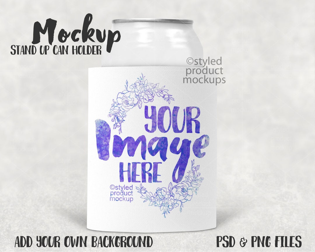 Stand up 12 Oz Can Cooler Mockup | Add Your Own Image and Background - Etsy