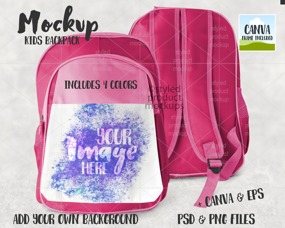 Dye Sublimation Kids Backpack Mockup | Add Your Own Image and ...