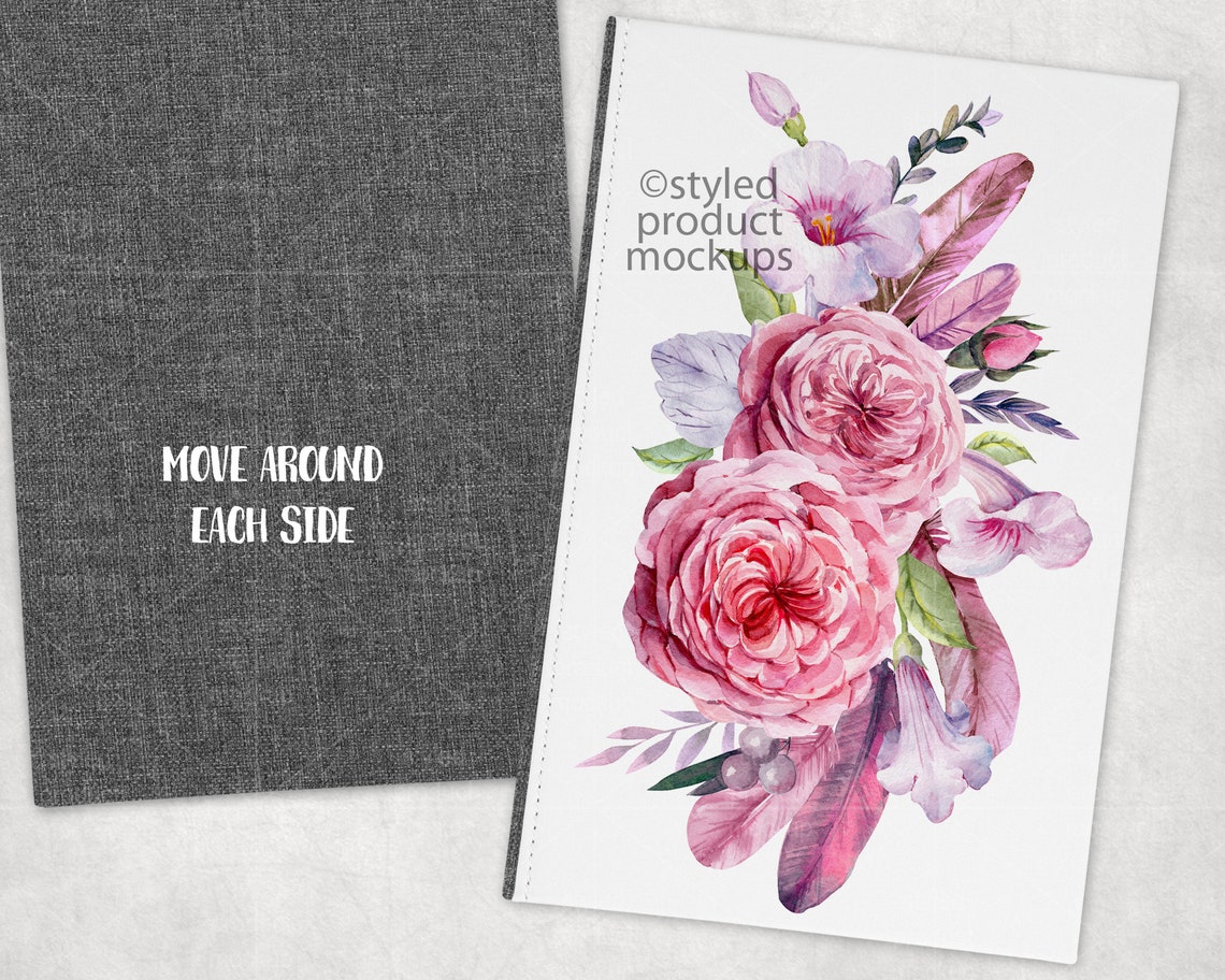 Dye Sublimation Journal With Grey Canvas Backing Mockup Add - Etsy