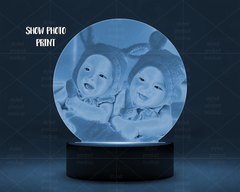 LED Light up Acrylic Image Panel With Round Plastic Base - Etsy