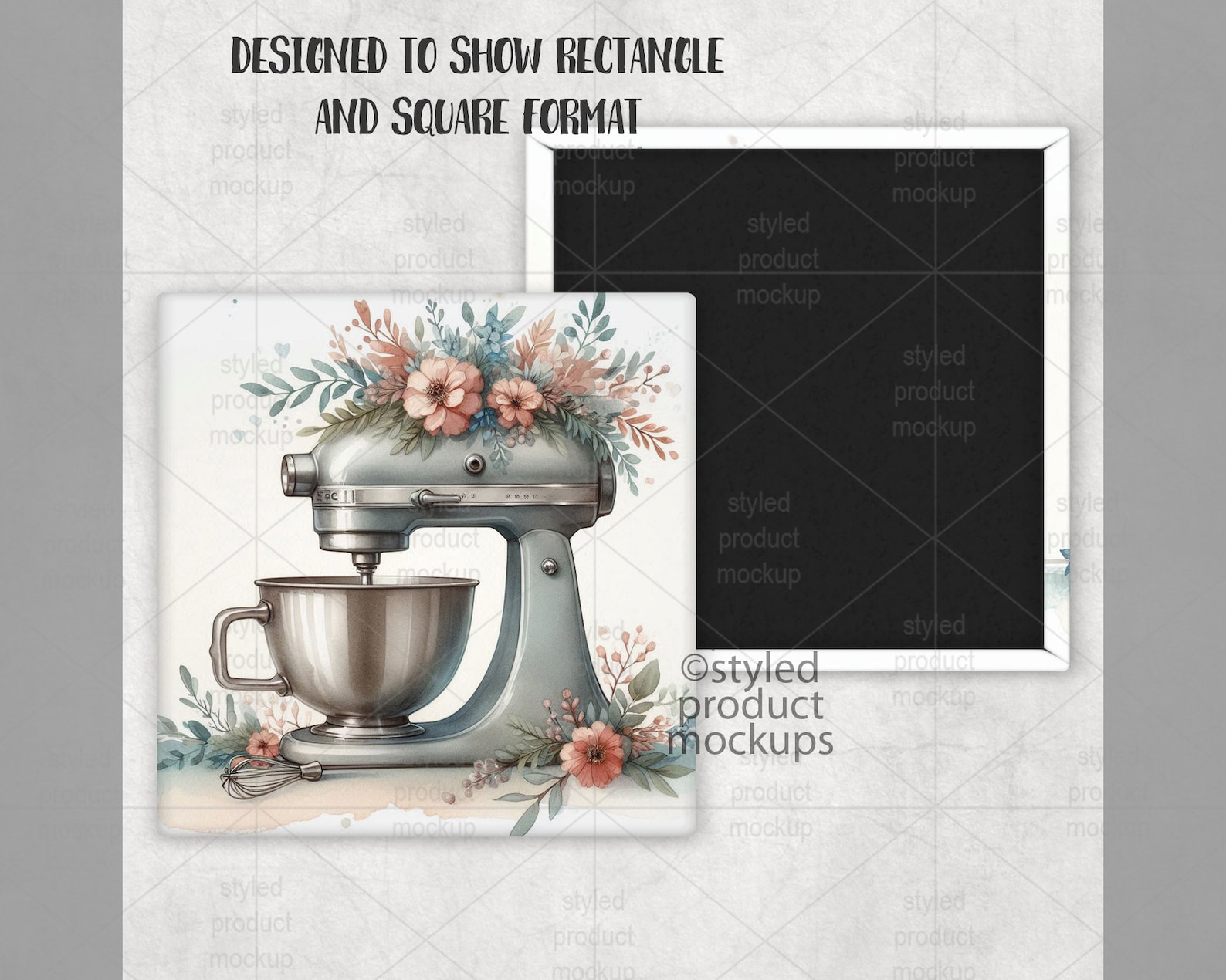 Square Magnet Back Button Mockup | Add Your Own Image and Background - Etsy