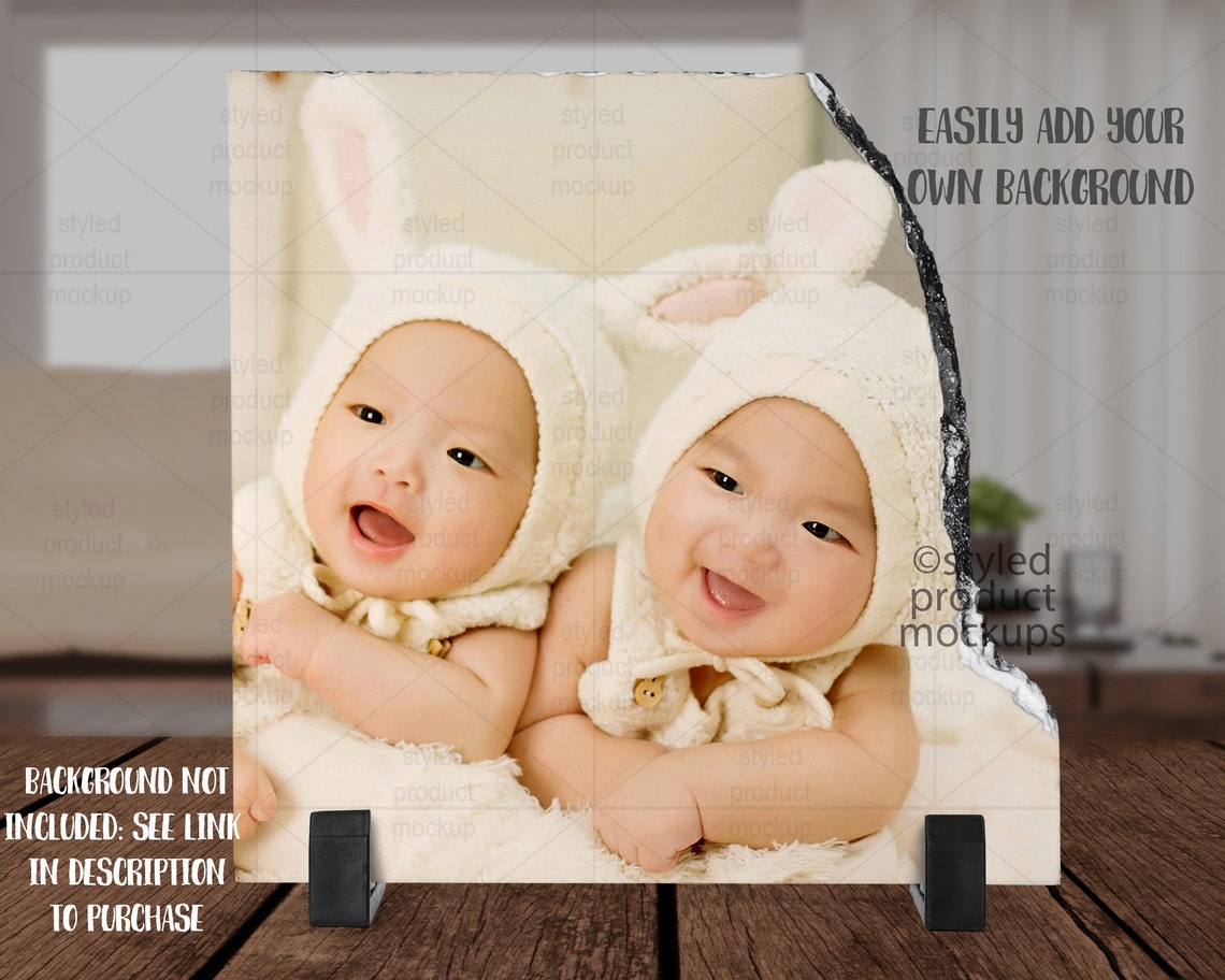 Dye Sublimation Right Contour Photo Slate Mockup | Add Your Own Image ...